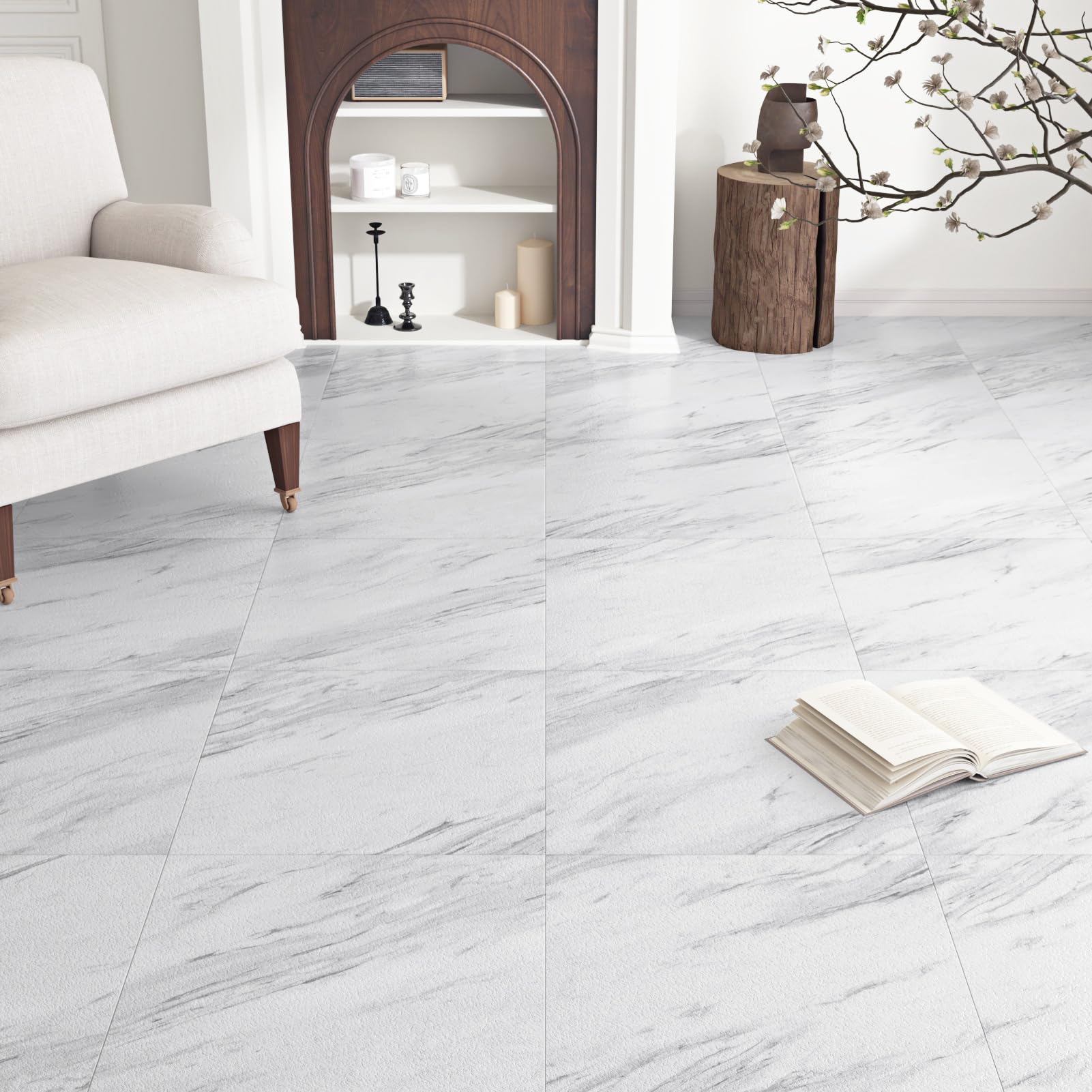 Grey And White Vinyl Floor Tiles White LVT Flooring | Luxury Vinyl