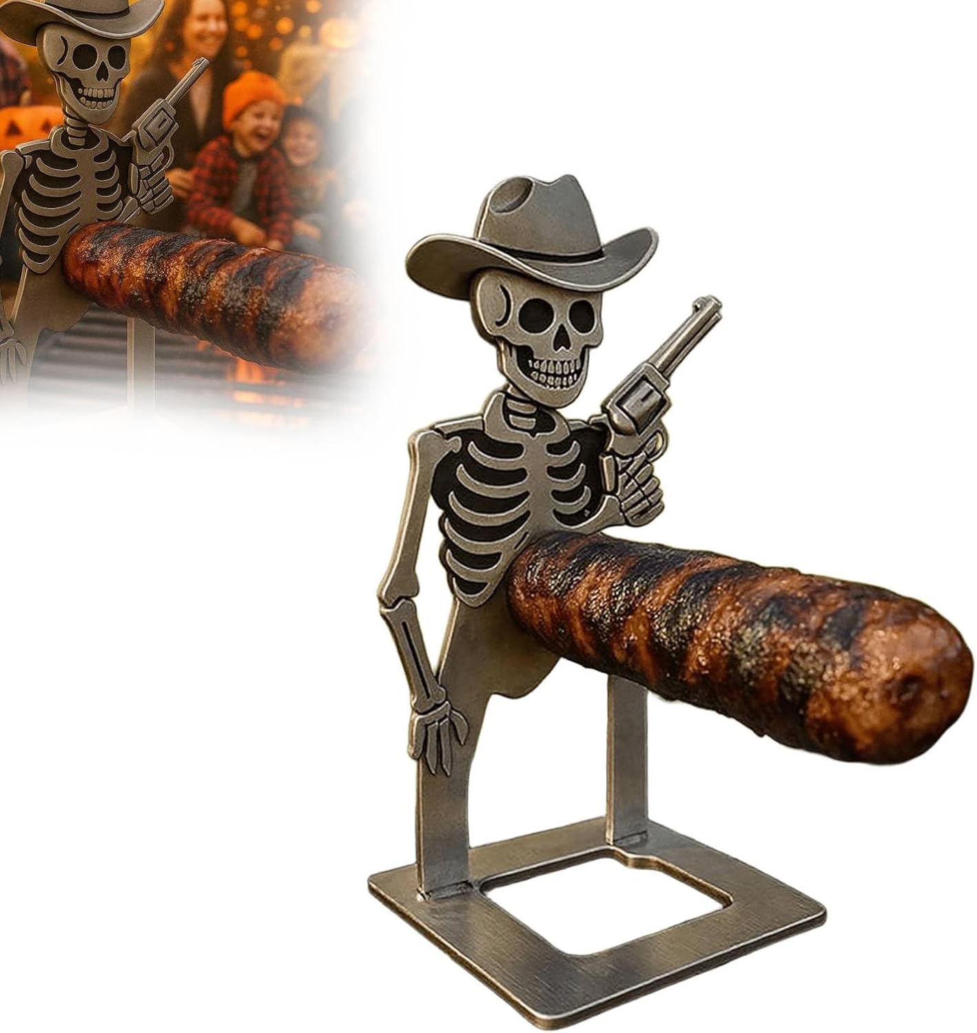 Amazon.com: Halloween Cowboy Sausage Stand, Funny Western Skeleton ...