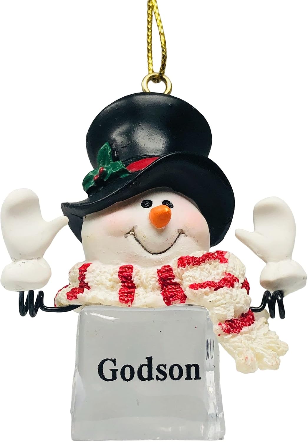 Amazon.com: Ice Cube Snowman Christmas Ornament with Personalized Name ...