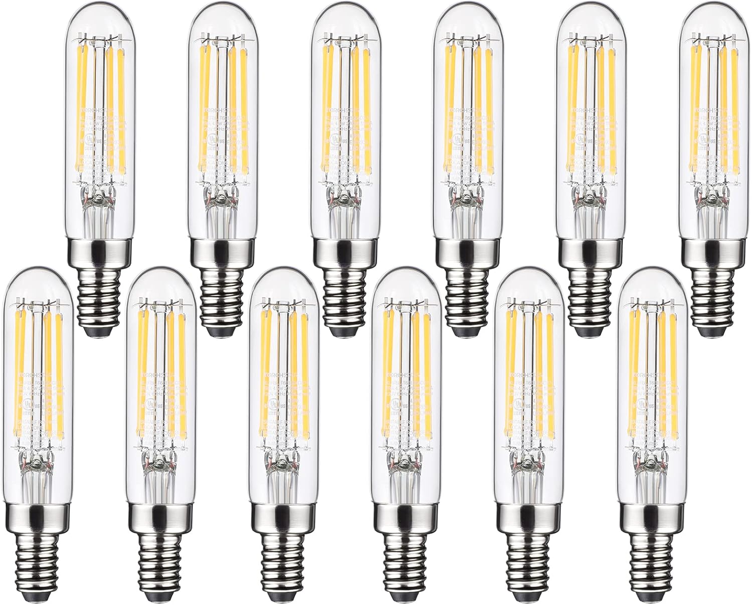 TORCHSTAR 12-Pack Dimmable T6 LED Bulb, UL Listed, E12 Candelabra Bulb ...