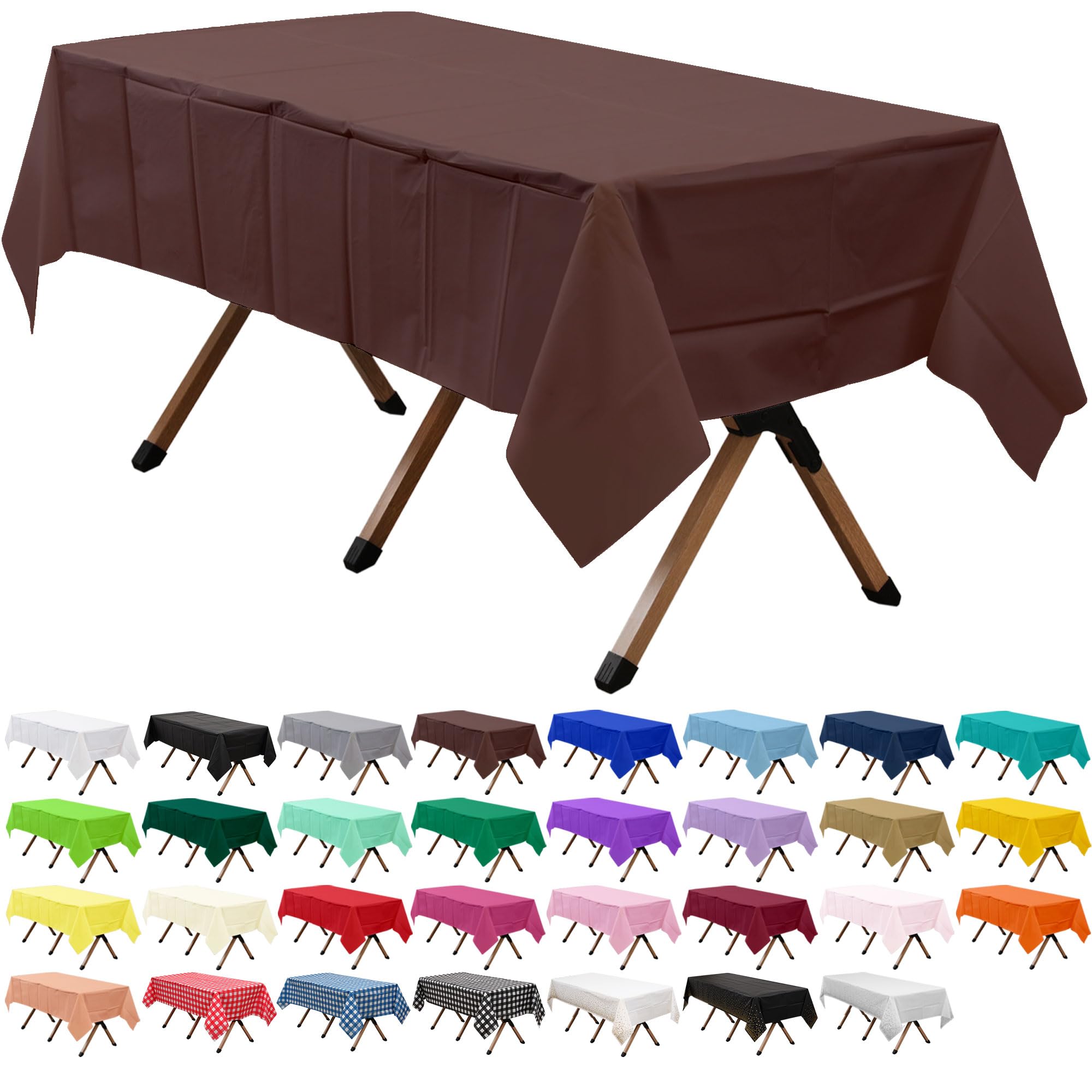 Amazon.com: dinexlence 2 Pack Brown Premium Plastic Tablecloth ...