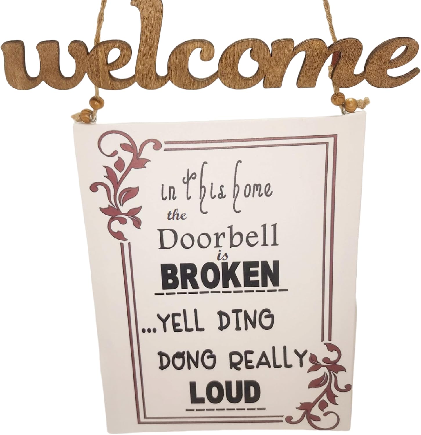 Amazon.com : BeeK Collections - Welcome in this home the doorbell is ...
