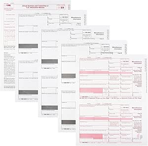Amazon.com : 1099 MISC Forms 2023, 4 Part Laser Tax Forms Kit for 25 Individuals - Designed for ...