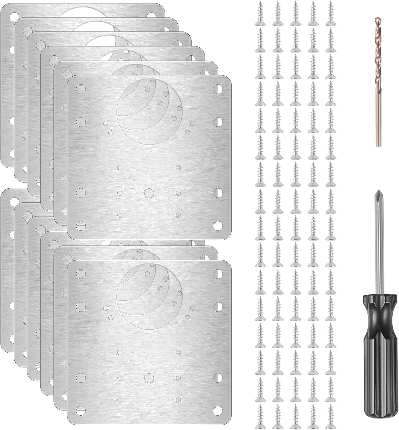 VABNEER 12 Pcs Hinge Repair Plate, Cabinet Hinge Repair Kit with Screws ...