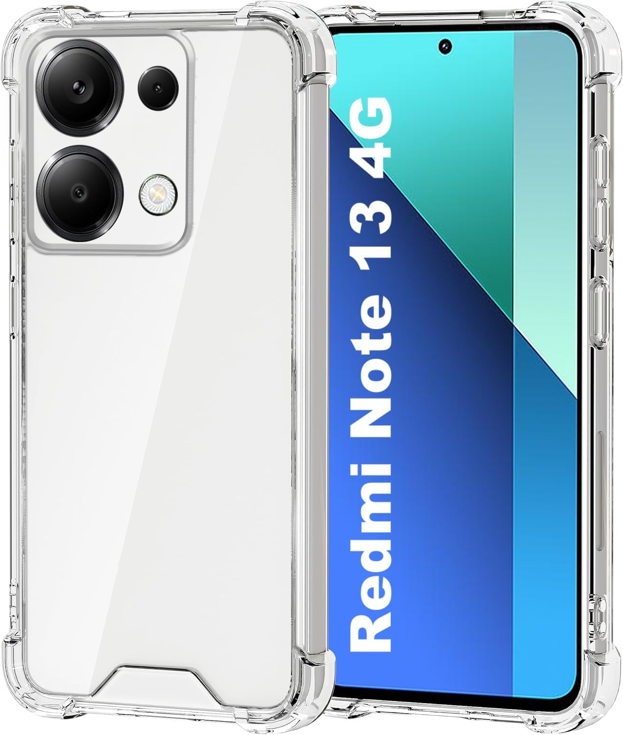 USTIYA P Funda para Xiaomi Redmi Note 13 4G Transparente Case Uso Rudo ...