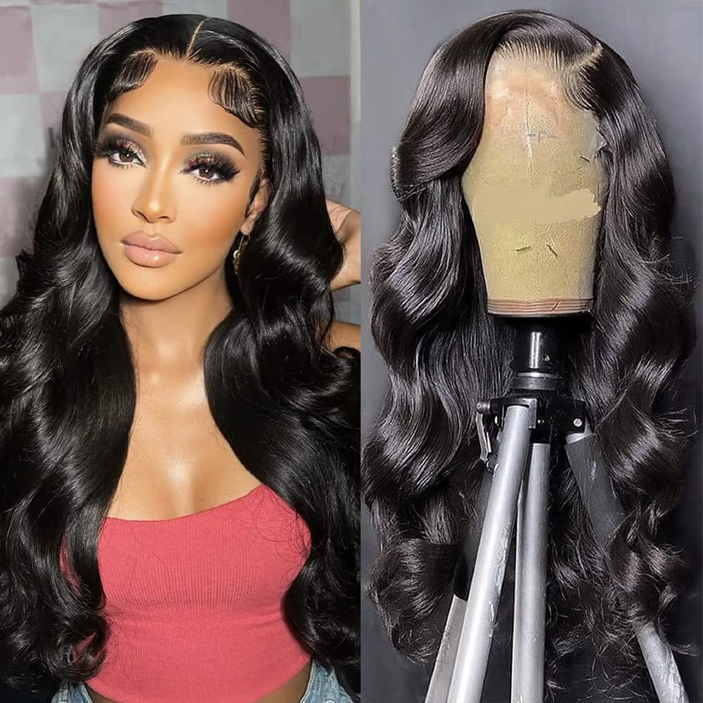 Amazon.com : MsSunlight 13x4 HD Lace Front Wig Human Hair 180% Density ...