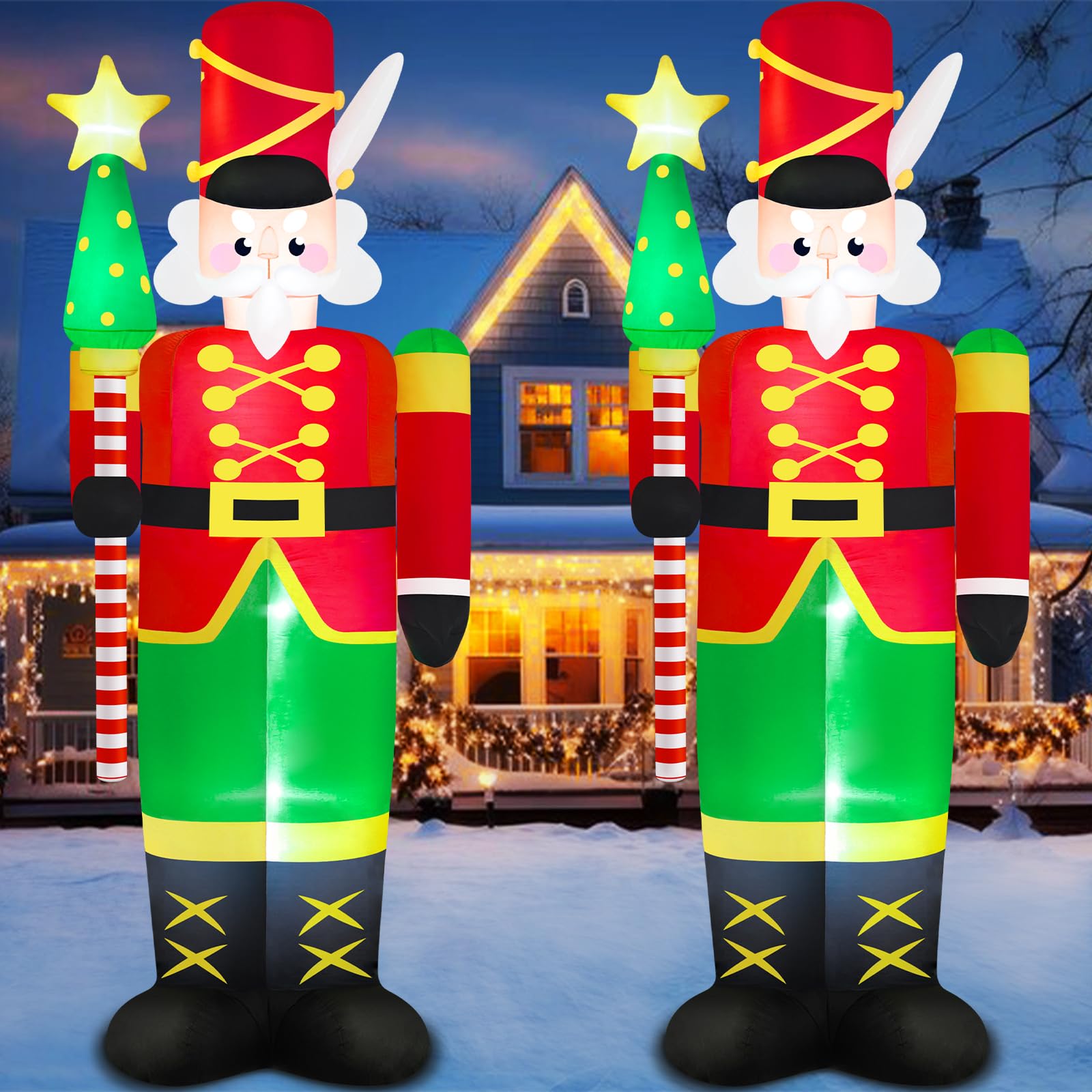 Snapklik.com : MICOCAH 12FT Giant Christmas Inflatables Nutcracker Soldier