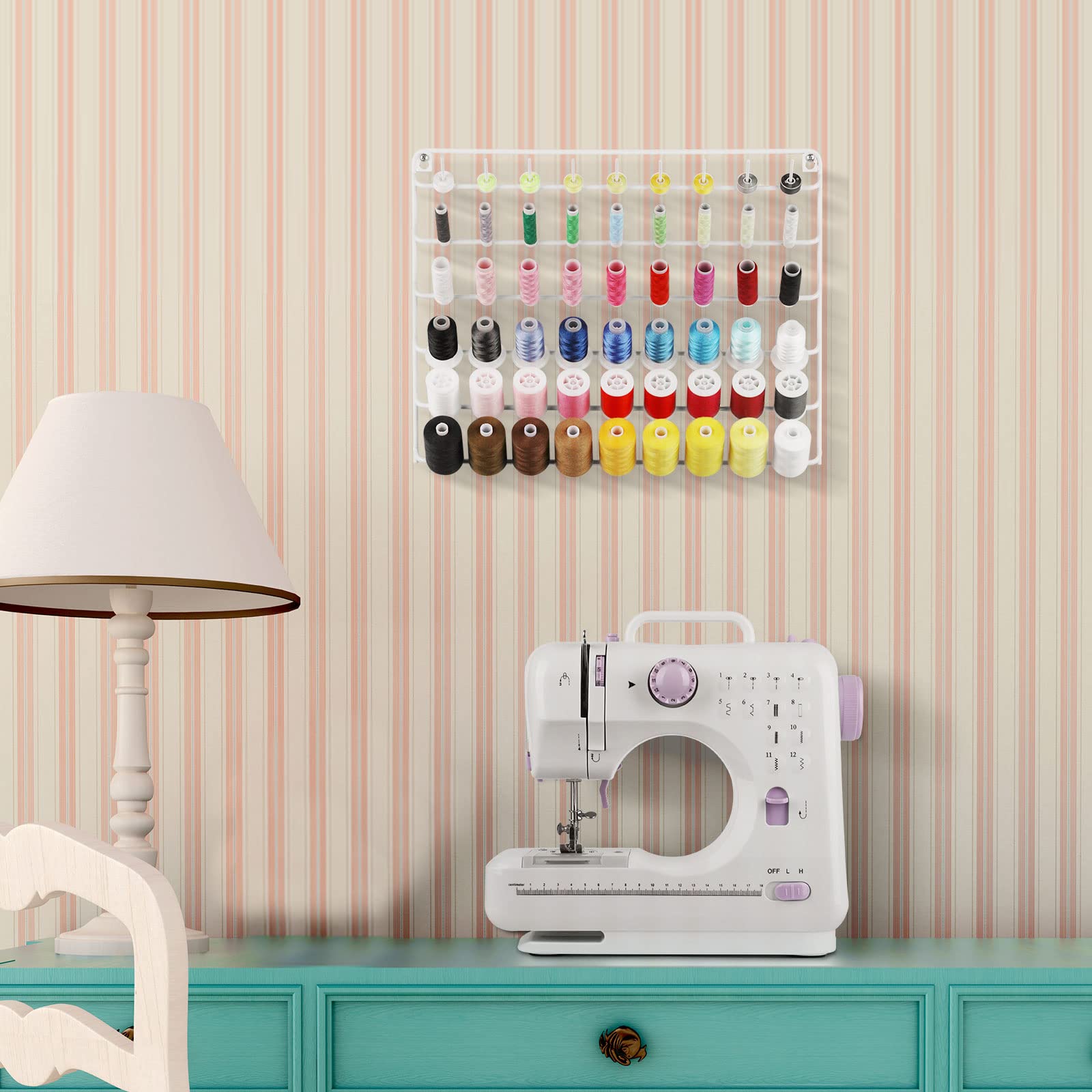 Snapklik.com : Thread Holder Wall 54-spool Sewing Thread Rack Wall ...