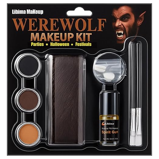 Amazon.com: Libima Halloween Werewolf Makeup Kit Special Effects Makeup ...