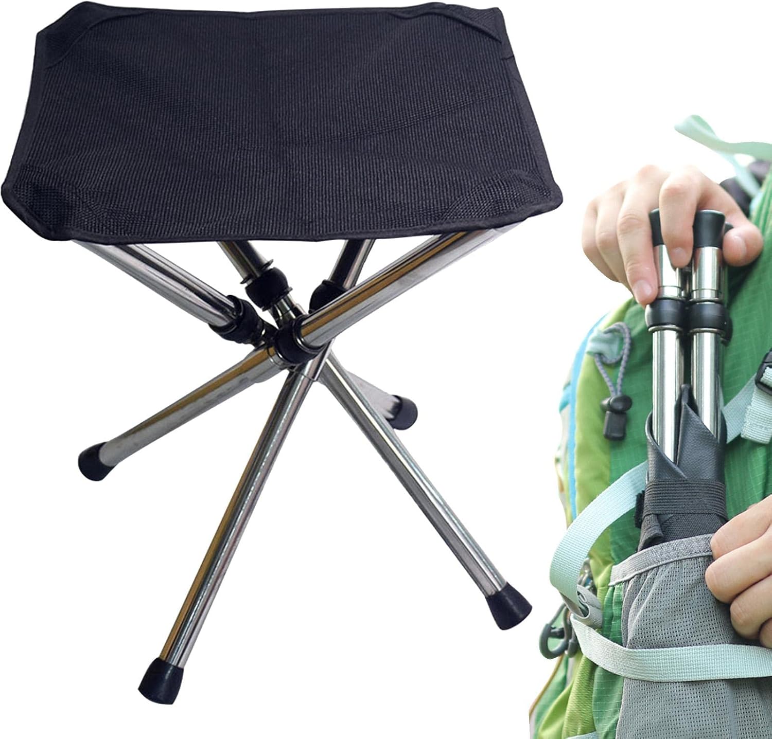 2 tabourets camping télescopiques | Tabouret camping pliable, portable ...