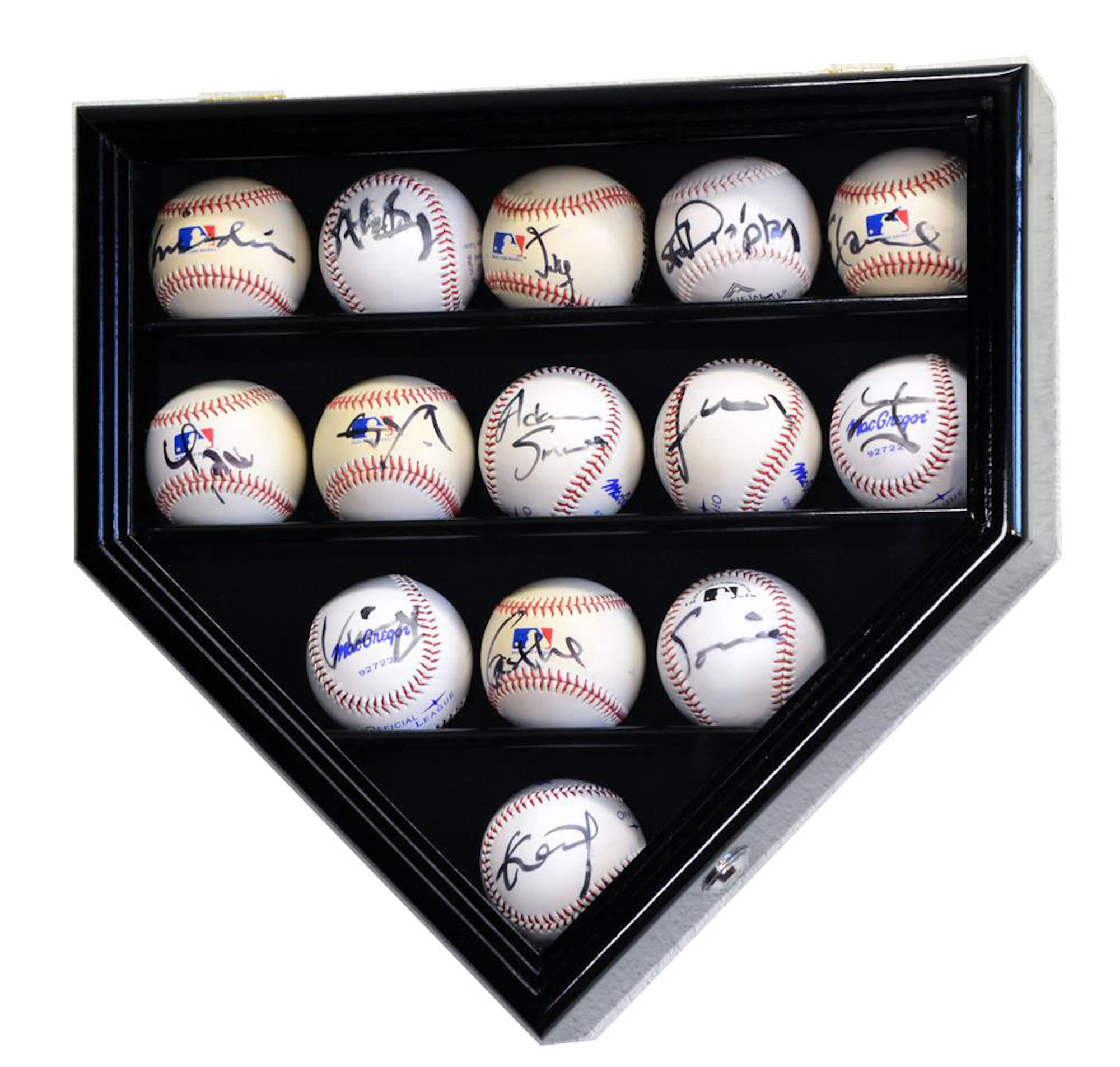 Amazon.com: 14 Baseball Ball Display Case Cabinet - Home Plate Shaped ...