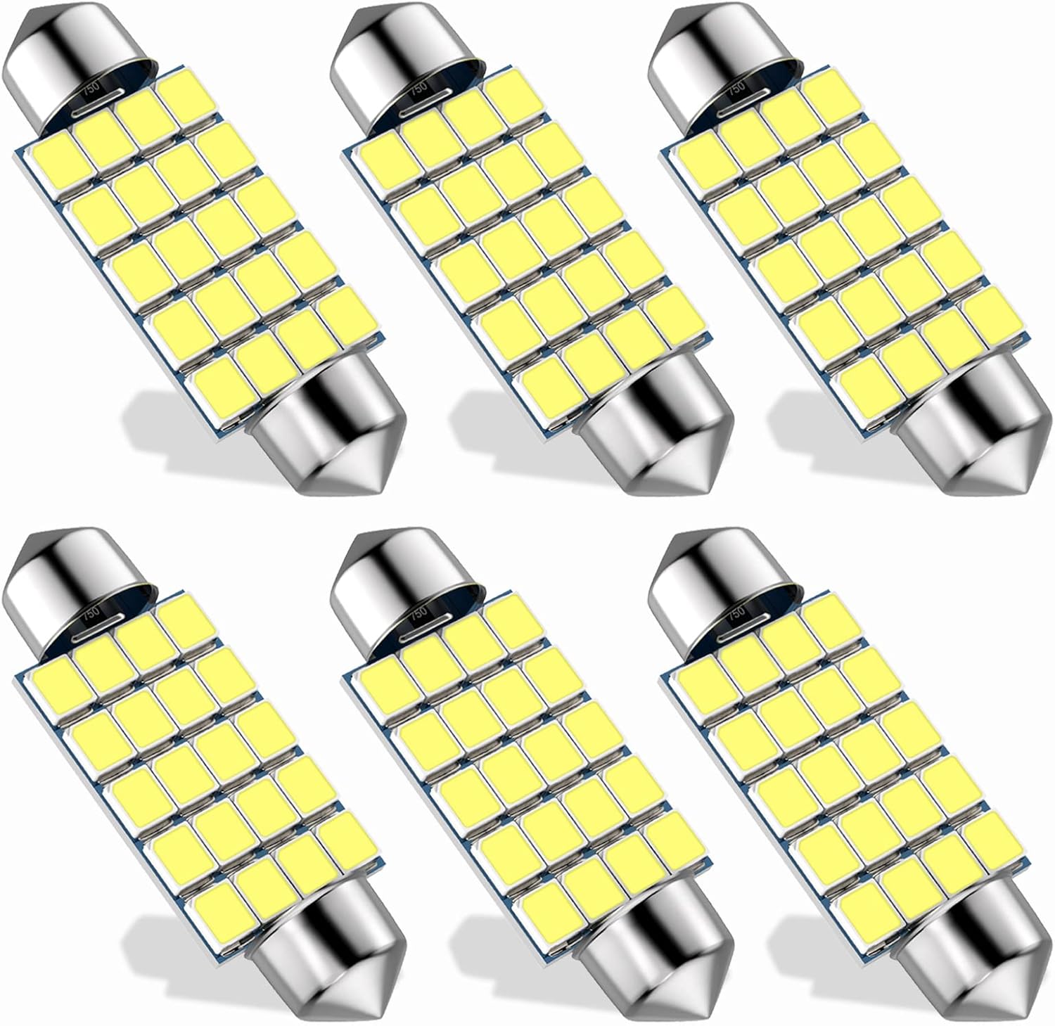 Xnourney 578 LED Bulb,Super Bright 2835 Chips Latest 41mm 42mm 1.65in ...