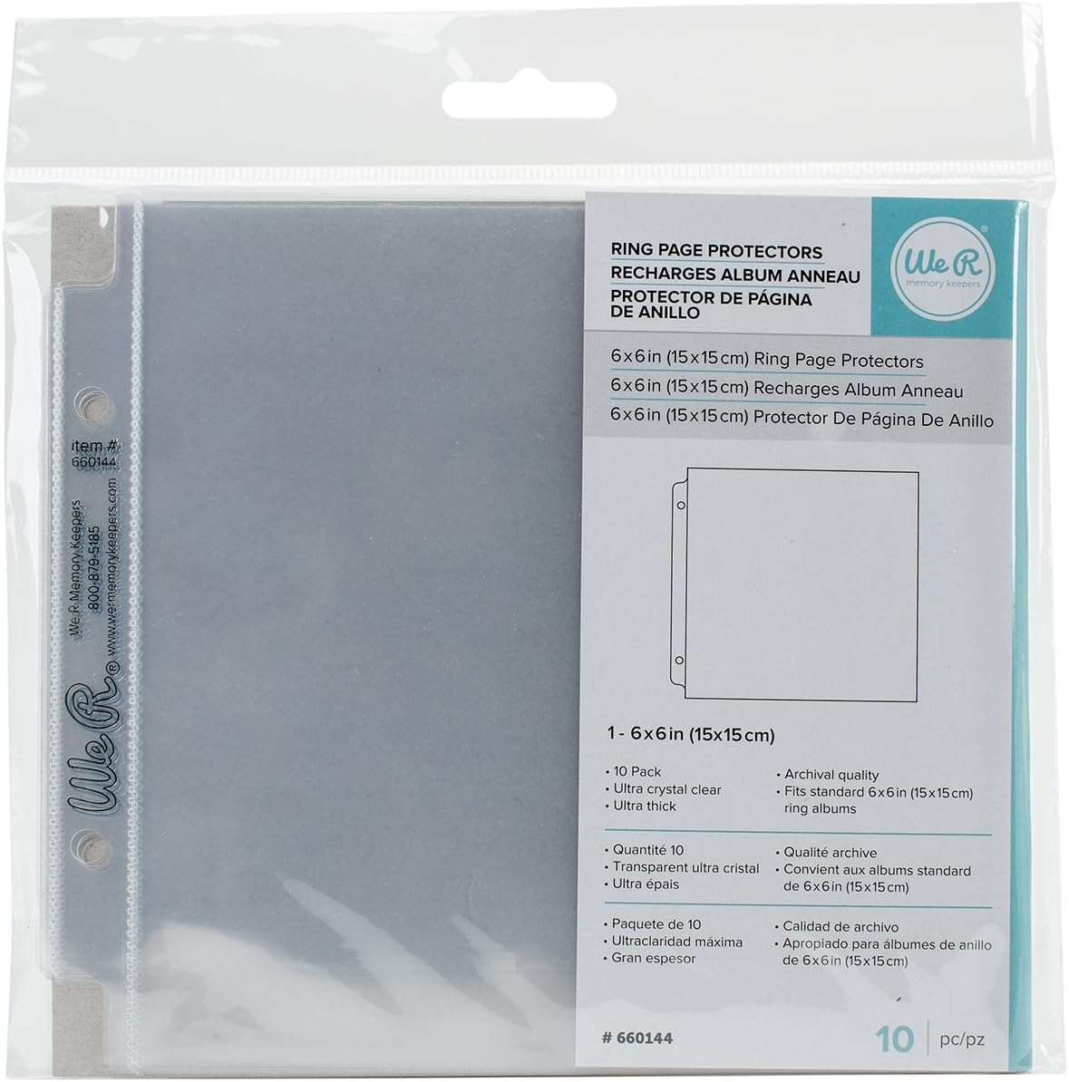 Amazon.com : We R Memory Keepers We R Ring Photo Sleeves 6"X6" 10/Pkg ...