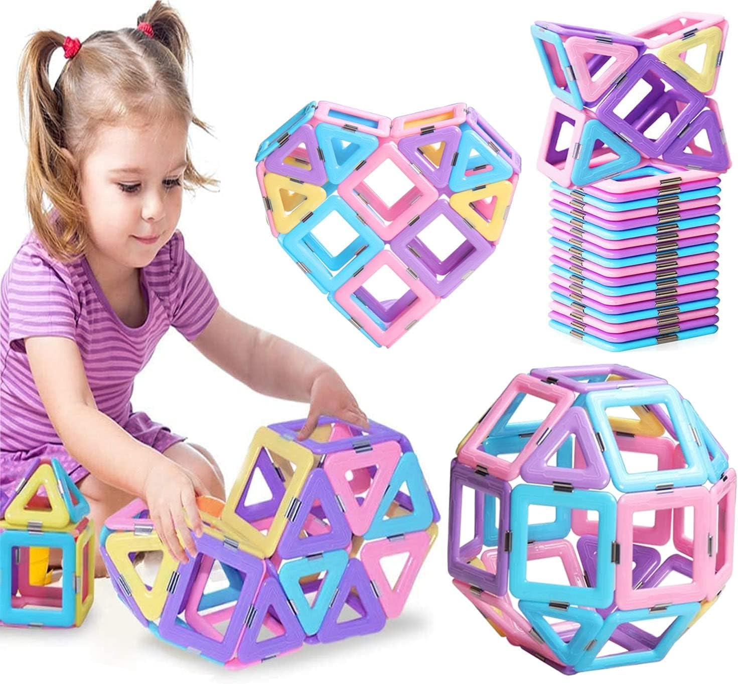 Amazon.com: Nictoy Magnetic Blocks 30PCS Toddler Toys Magnetic Building ...
