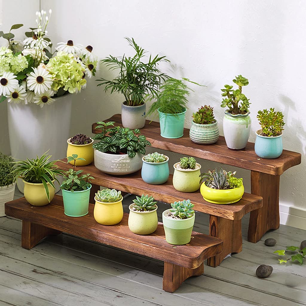 Wooded Stepped Flower Pot Stands
