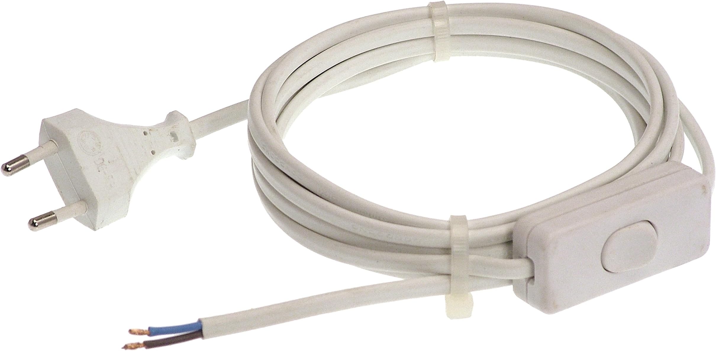 Zuleitung mit Stecker und Schalter 1,50 Meter Weiß Anschlusskabel ...