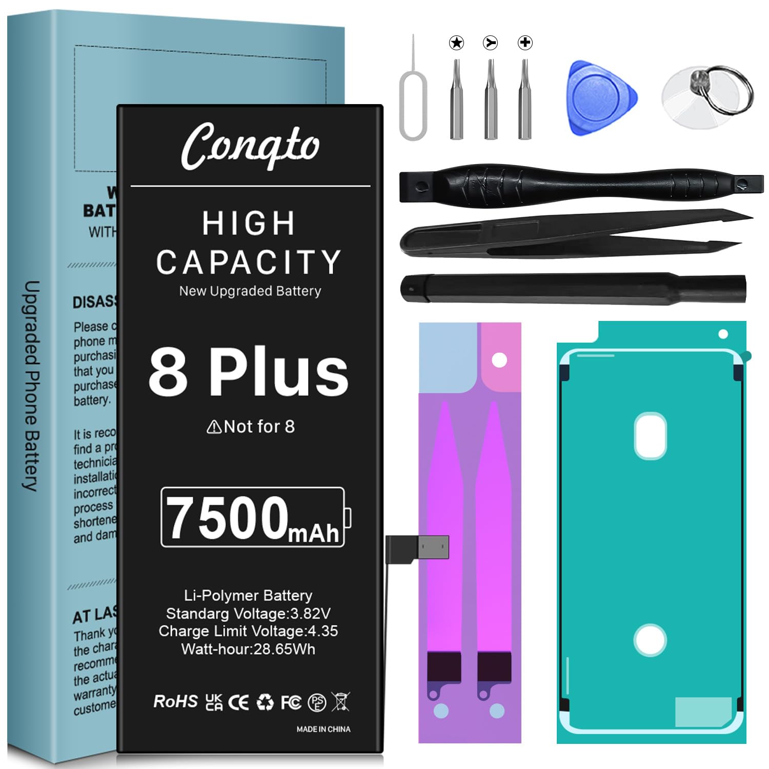 Amazon.com: (7500mAh) Battery for iPhone 8 Plus, 2025 New Upgraded ...