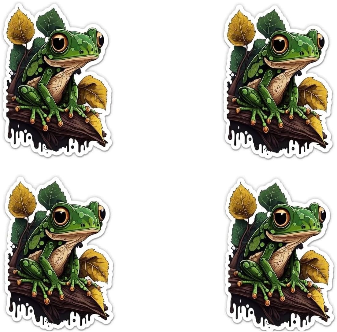 Amazon.com - Pack of 4-3 Inch Stickers - Tree Frog Sticker - Laptop ...