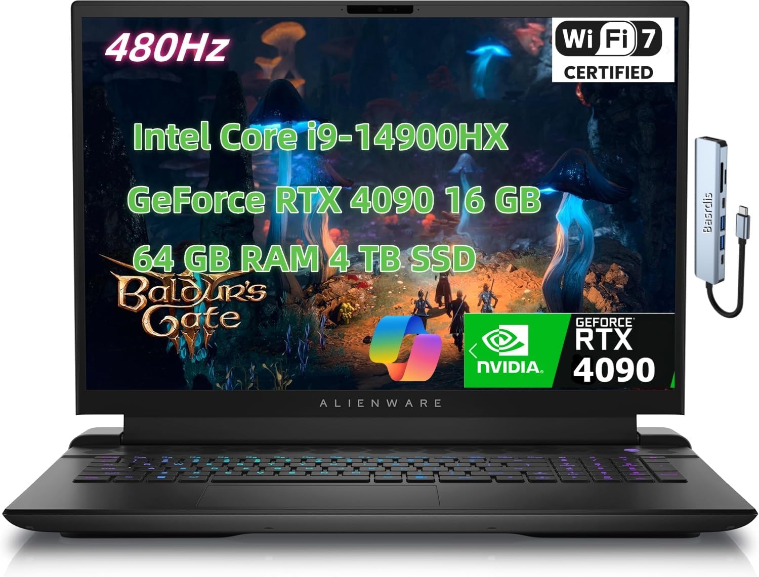 Amazon.com: NewestDell Alien.ware m18 R2 Gaming Laptop, 18" FHD+ 480Hz ...