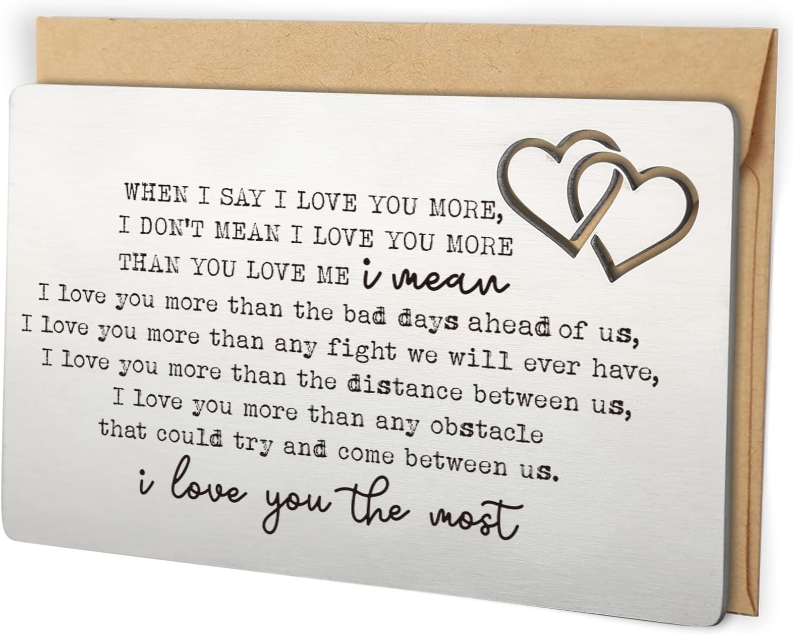 Amazon.com: Laser Engraved Aluminum Wallet Love Note Insert(When I tell ...