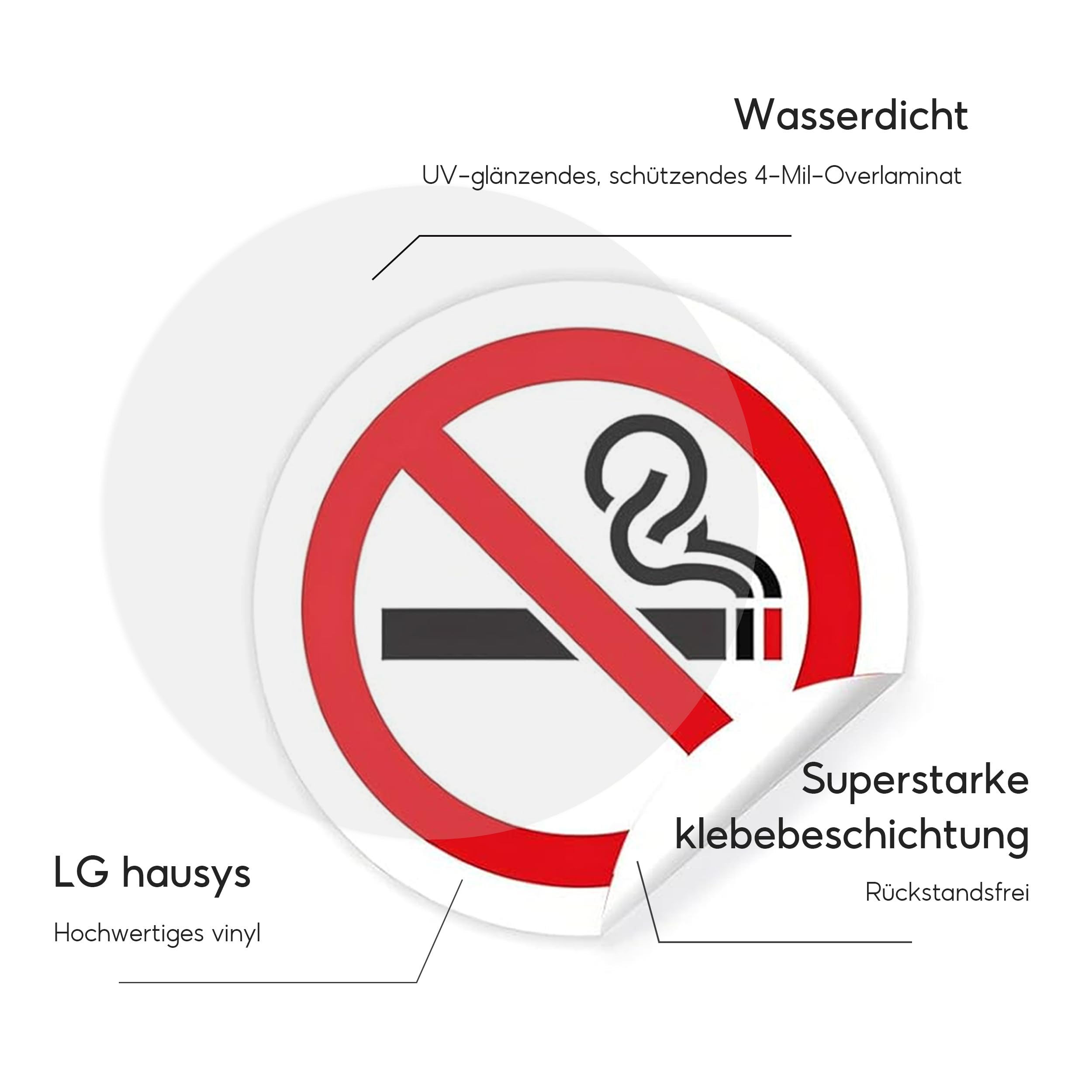 Smoking Prohibited Stickers, Pack of 30 Smoking Prohibited Sign ...