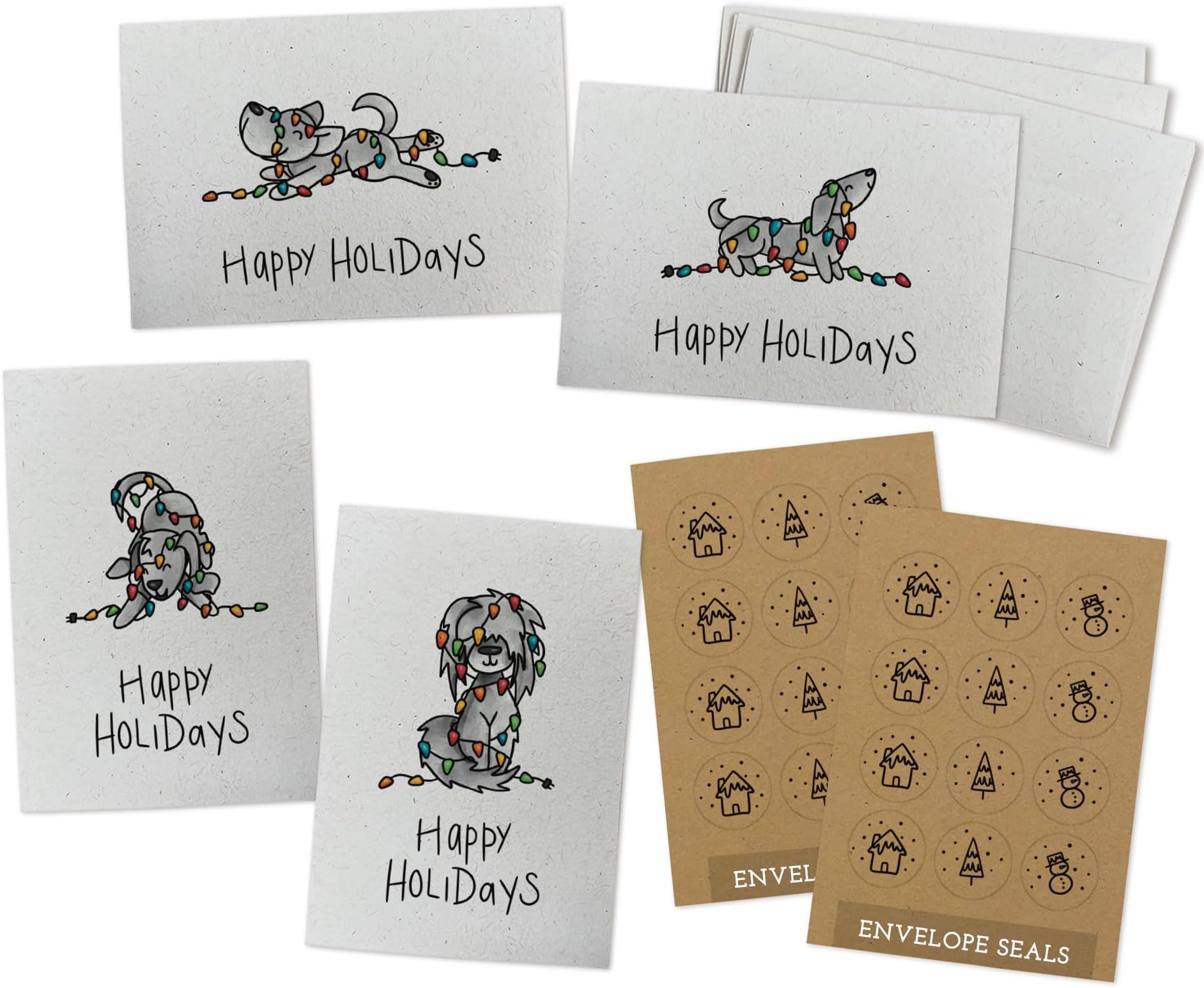 Amazon.com : Sugartown Greetings Playful Christmas Dog Christmas Cards ...