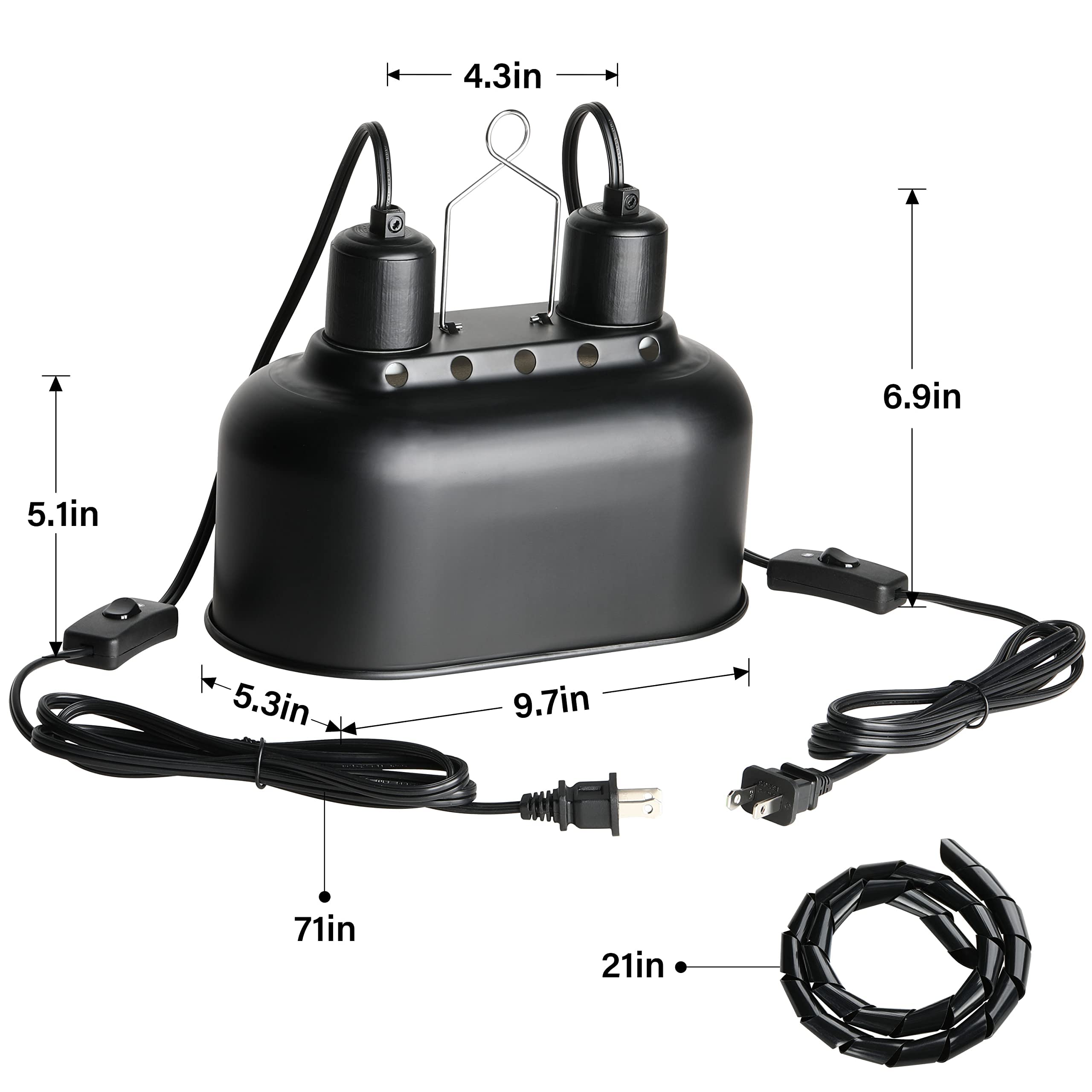 Snapklik.com : Simple Deluxe 2 Pack Reptile Lamp Fixture Dome Light ...