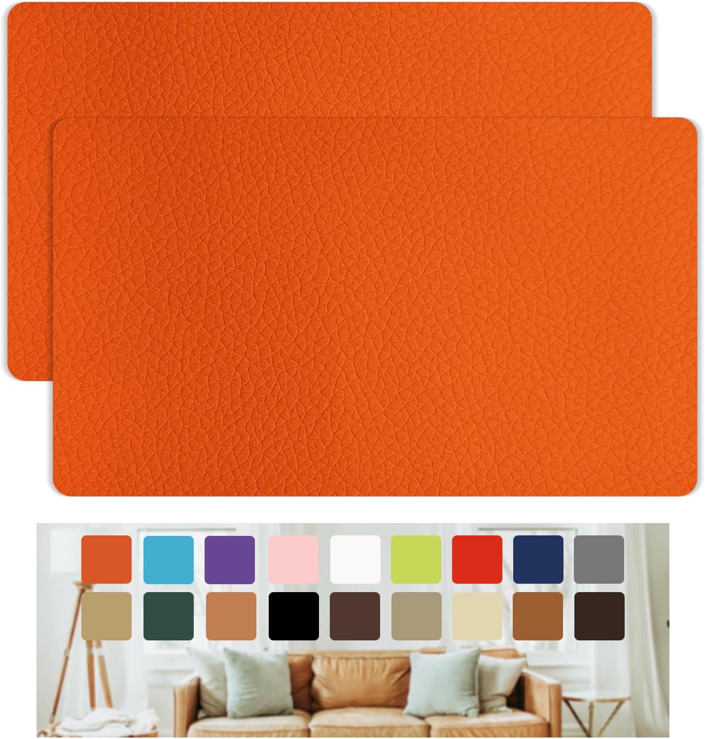 Amazon.com: Self Adhesive Leather Repair Patch, Orange Vinyl Repair ...