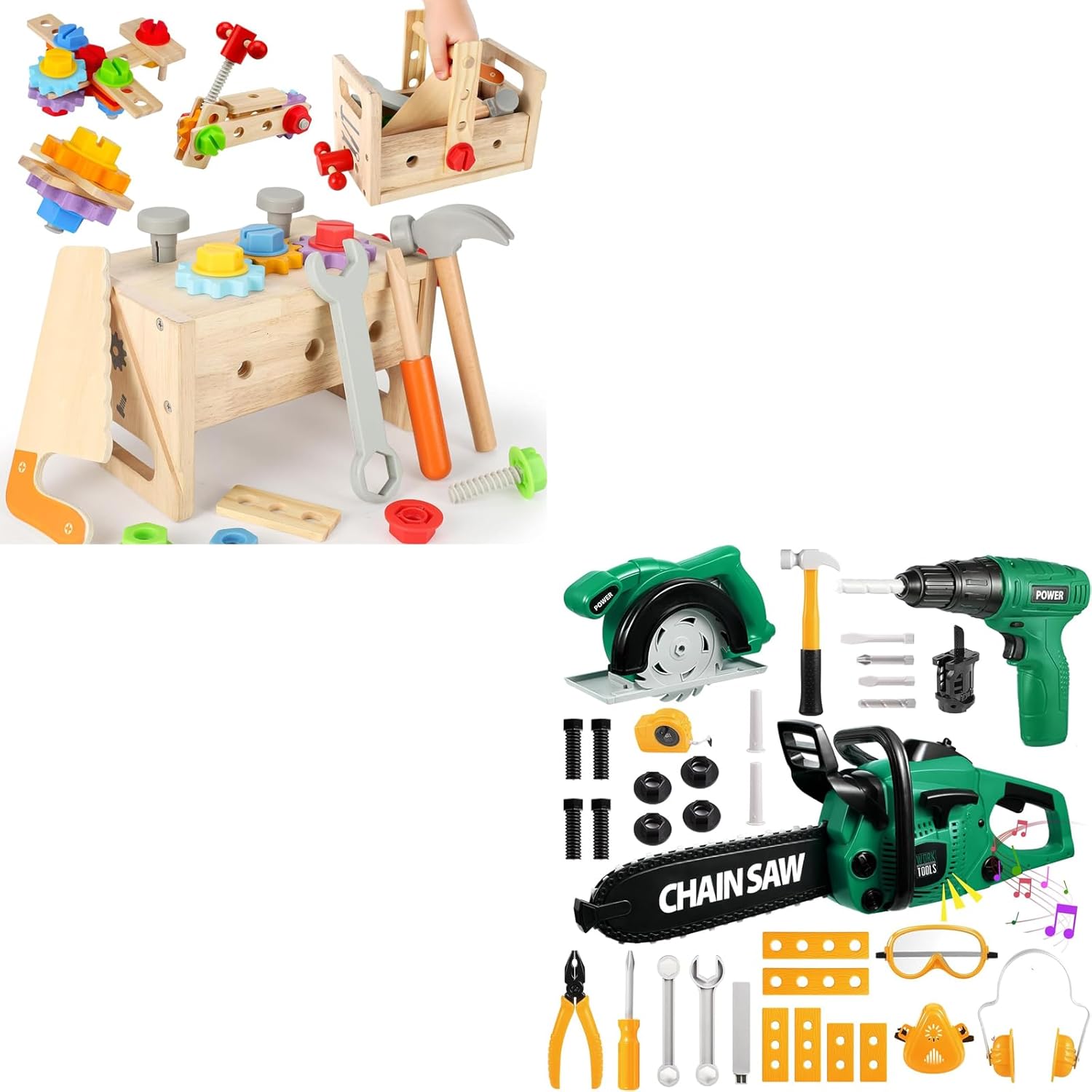 Amazon.com: Vextronic Wooden Toddler Tool Set & Kids Tool Set 36 PCS ...