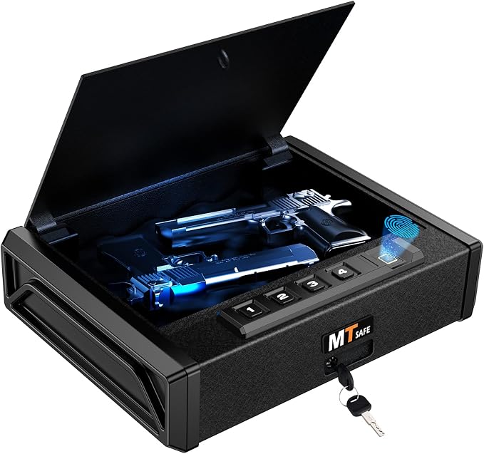 Amazon.com: MTsafe Gun Safe for Pistols, Biometric Gun Safe for Handgun ...