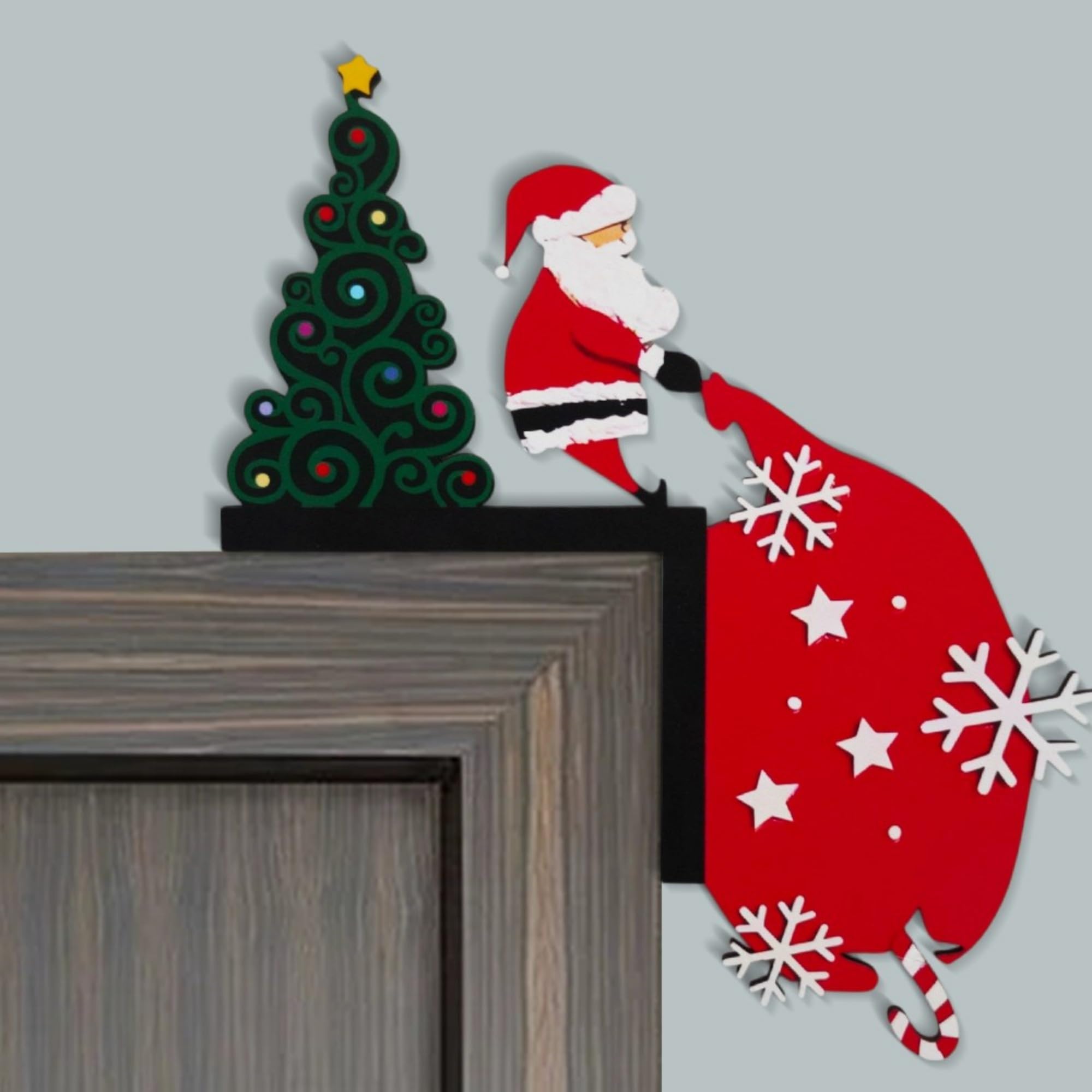 Amazon.com: 2024 New Wooden Christmas Door Toppers Decor, 8 Inch Top ...