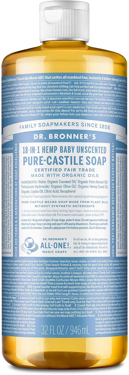 Dr Bronner'S | Baby Castile Liquid Soap | 1 x 946ml : Amazon.co.uk: Beauty