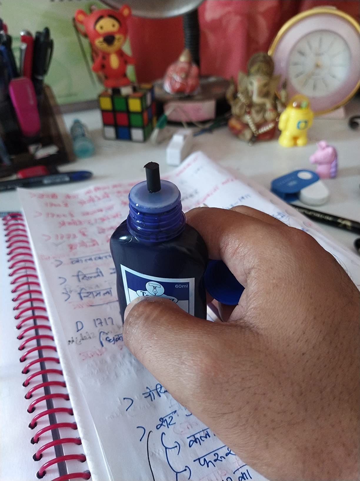 Topperz Fountain Pen Ink Bottle (Selfie Bottle)- Combo (4) (red Blue ...