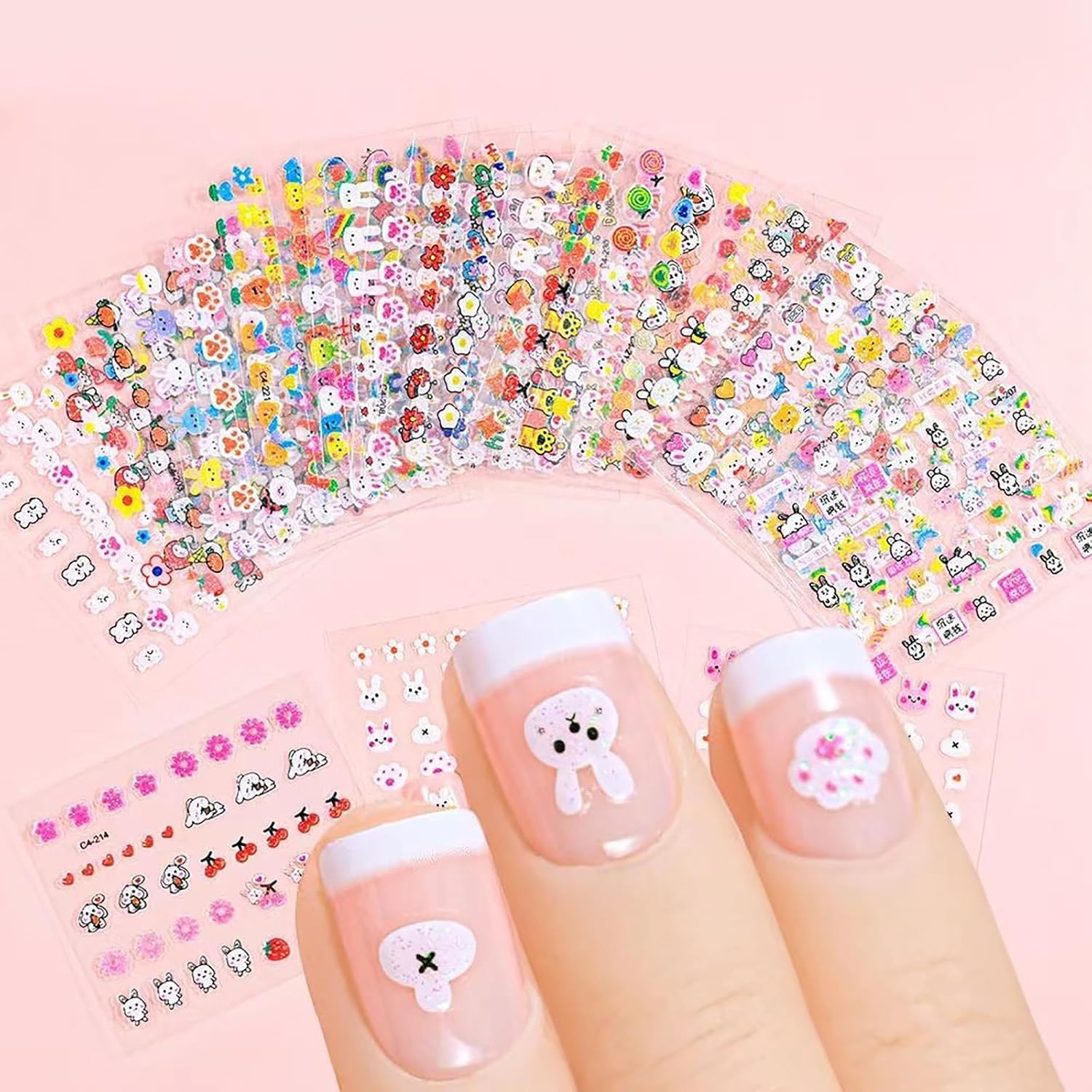 YUISI Nail Stickers for Kids - 30 Sheets Cartoon Animal Children's Nail ...