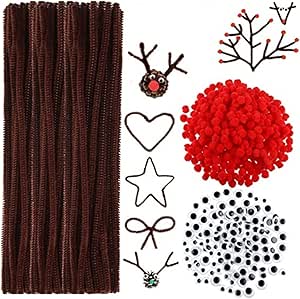 Amazon.com: Cheeroyal 400Pcs Christmas Reindeer DIY Craft Set ...