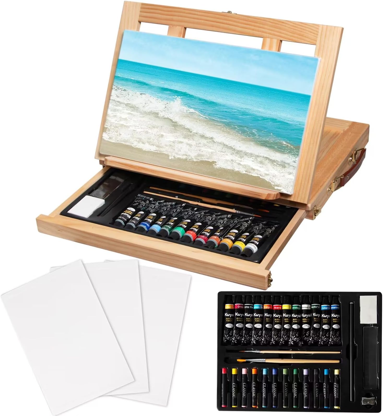 Amazon.com: MERRIY 29-Piece Acrylic Paint Set, Painting Supplies Kit ...