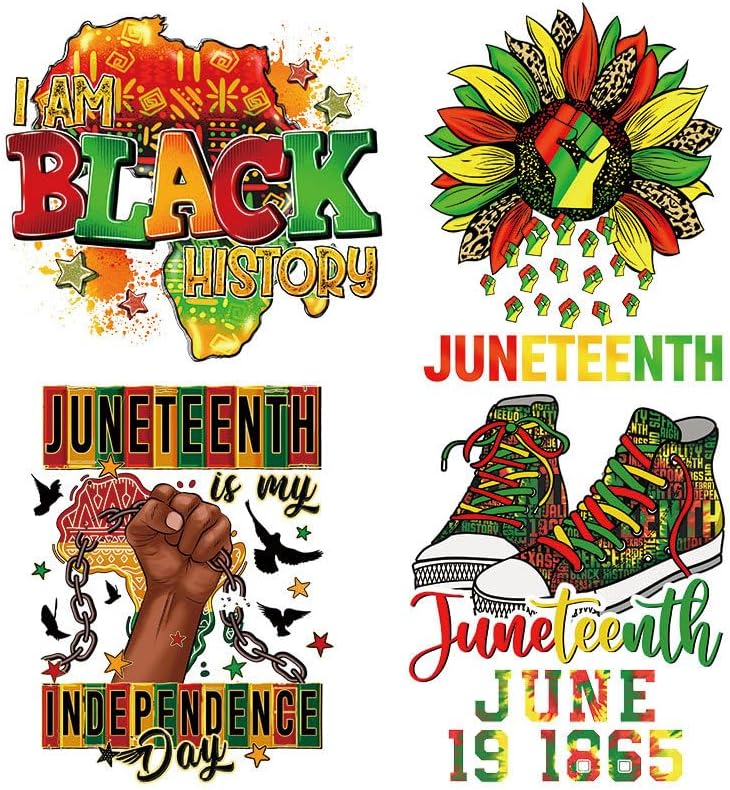 Amazon.com: Juneteenth Heat Transfer Vinyl Decals Black History Iron on ...