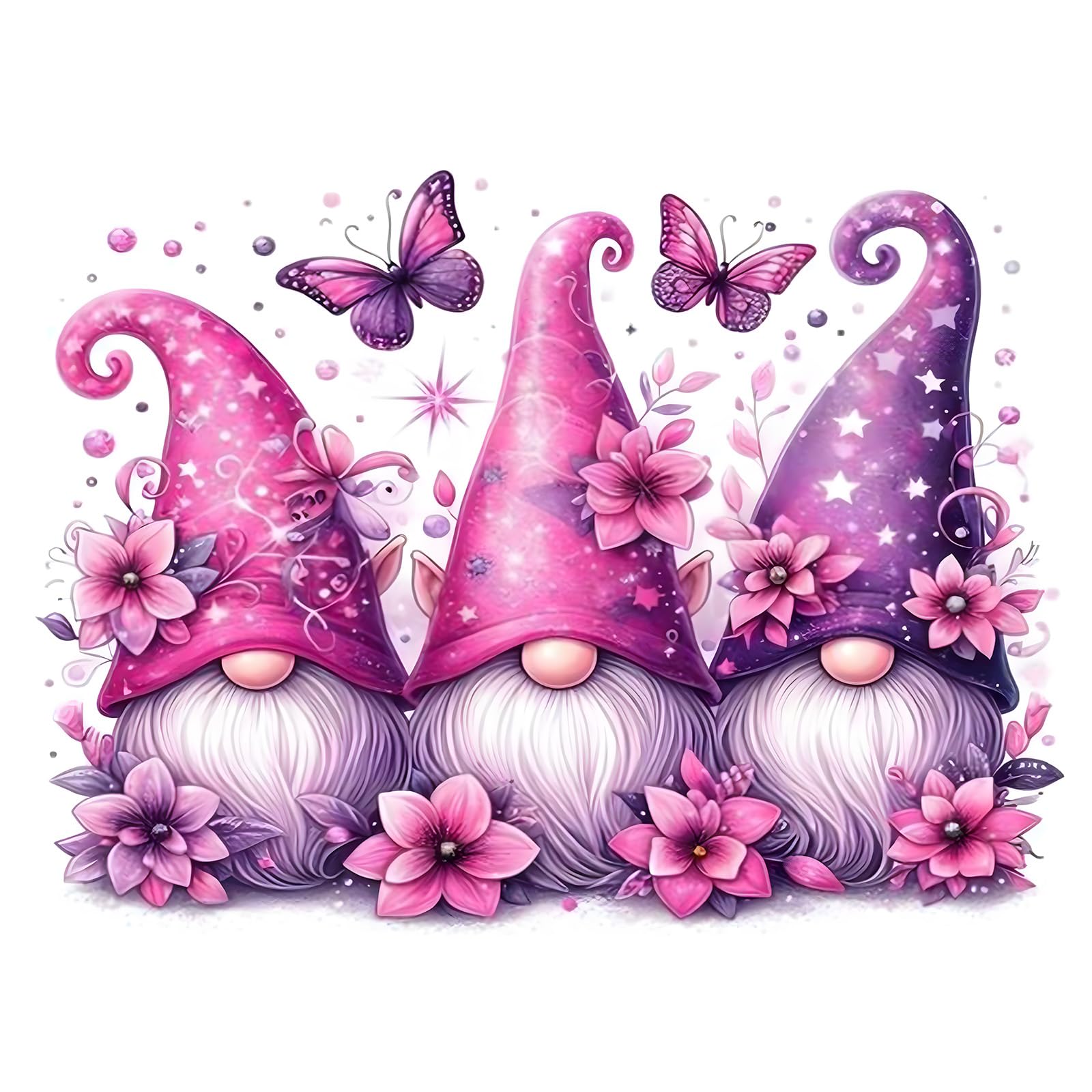 Amazon.com: RICUVED Pink Gnome Diamond Art Kits, Flower Diamond Art ...