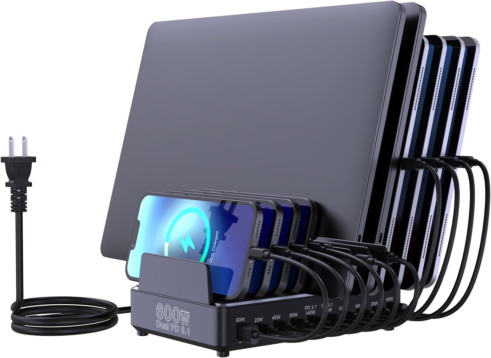 Amazon.com: 320W Charging Station for Multiple Devices, Zobirez 10-Port ...