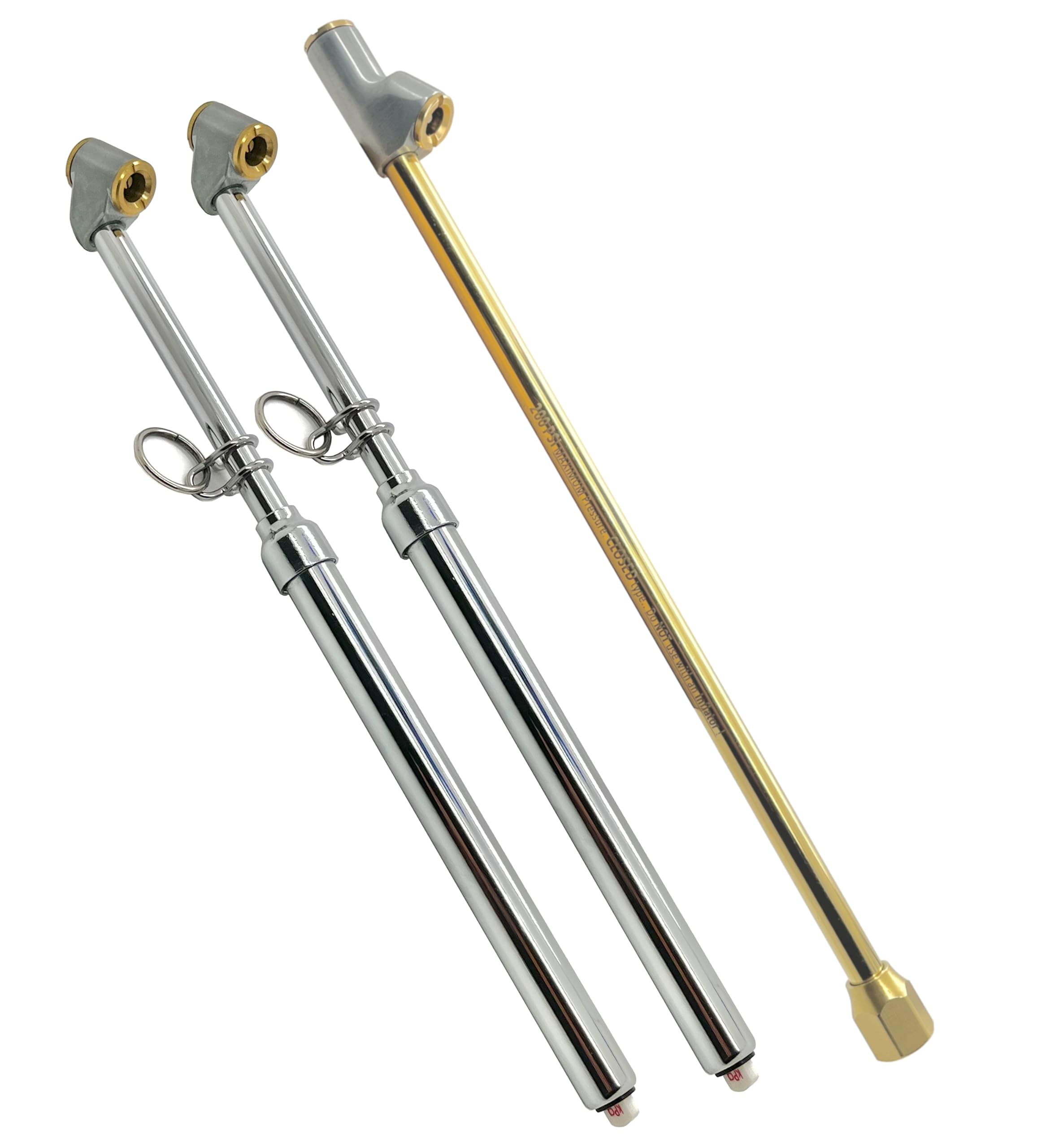 Amazon.com: 10-150 psi Air Gauge (2 Pack) and Long Extended Air Chuck ...