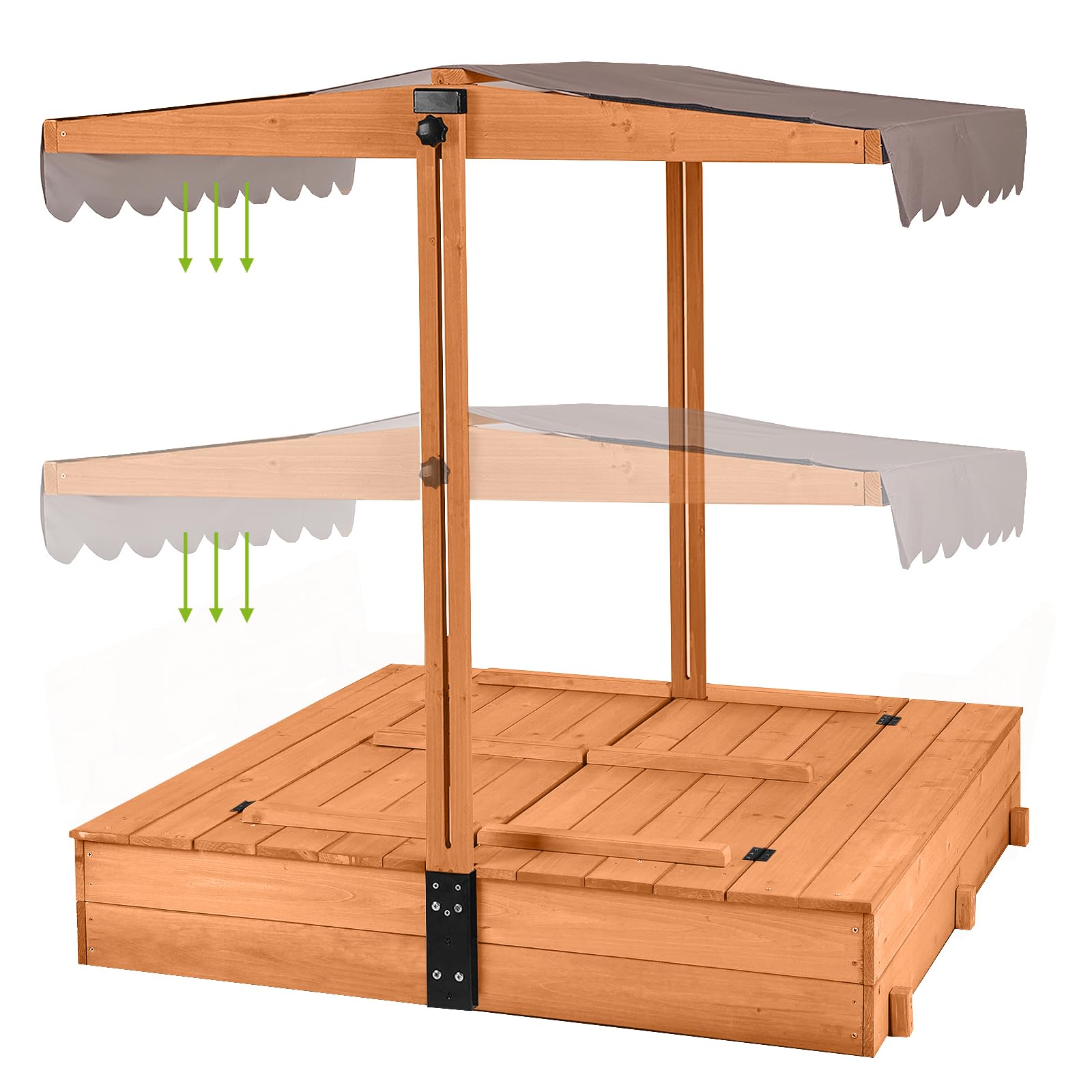 Amazon.com: Kids Sandbox Outdoor Large Sand Box with Canopy, Sand Pit ...