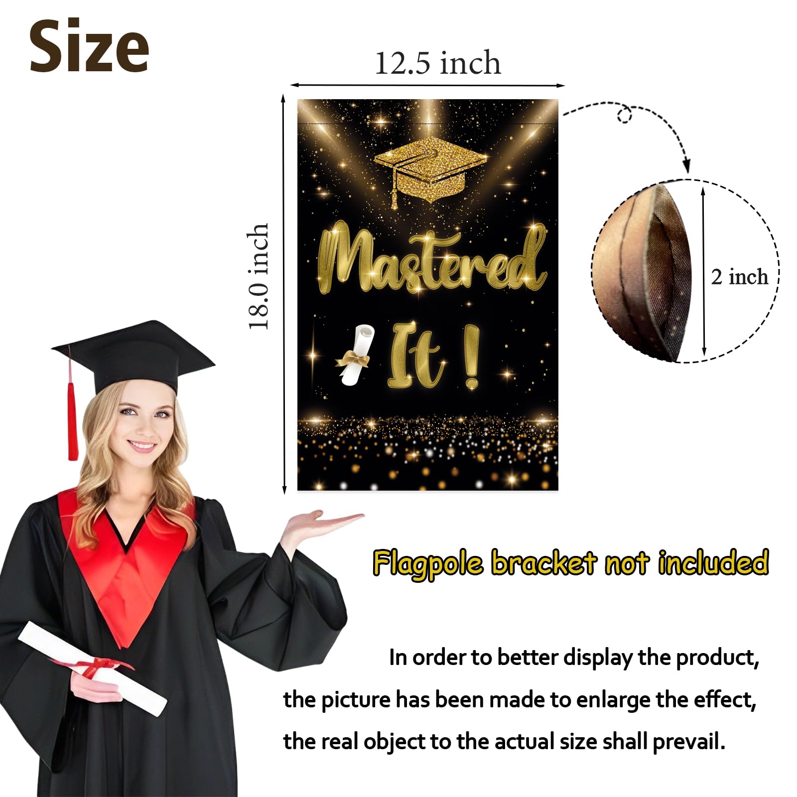 Snapklik.com : Gold Mastered It Garden Flag, Masters Graduation Lawn ...