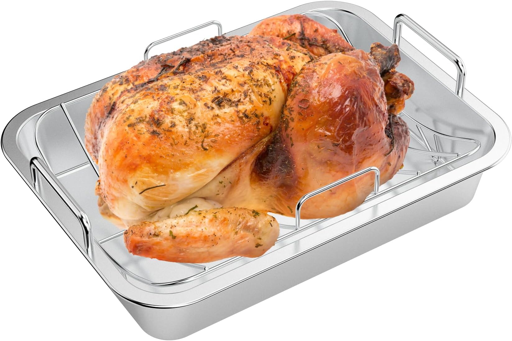 Amazon.com: BBQ Future 17.3-Inch Nonstick Roasting Pan with Stainless ...