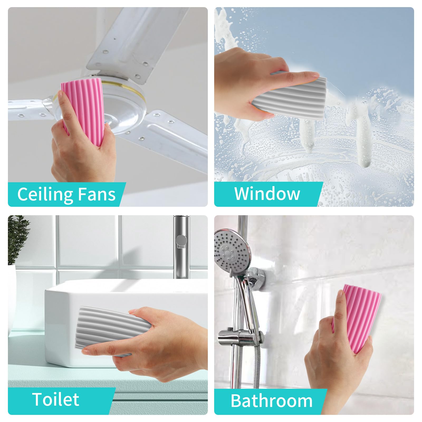 Snapklik.com : 8-Pack Damp Clean Duster Sponge, Sponge Cleaning Brush ...