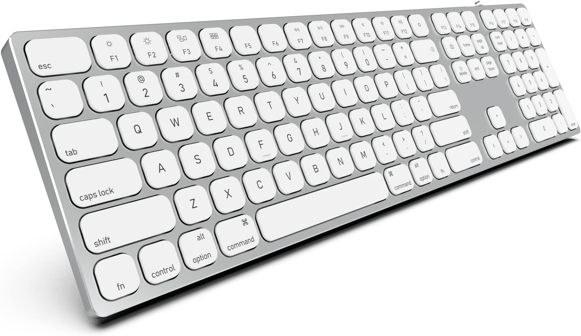 Amazon.com: POWZAN Aluminum Quiet Wired Keyboard Backlit- Slim Chiclet ...