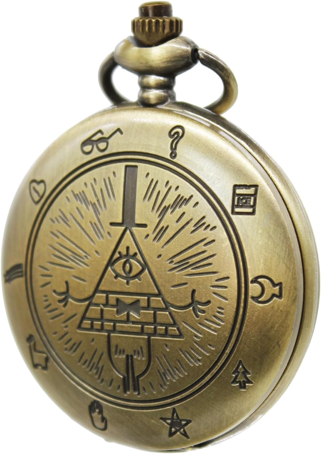 SIMAOTE - Reloj de bolsillo clásico Gravity Falls - Reloj de bolsillo con cadena para hombres y ...