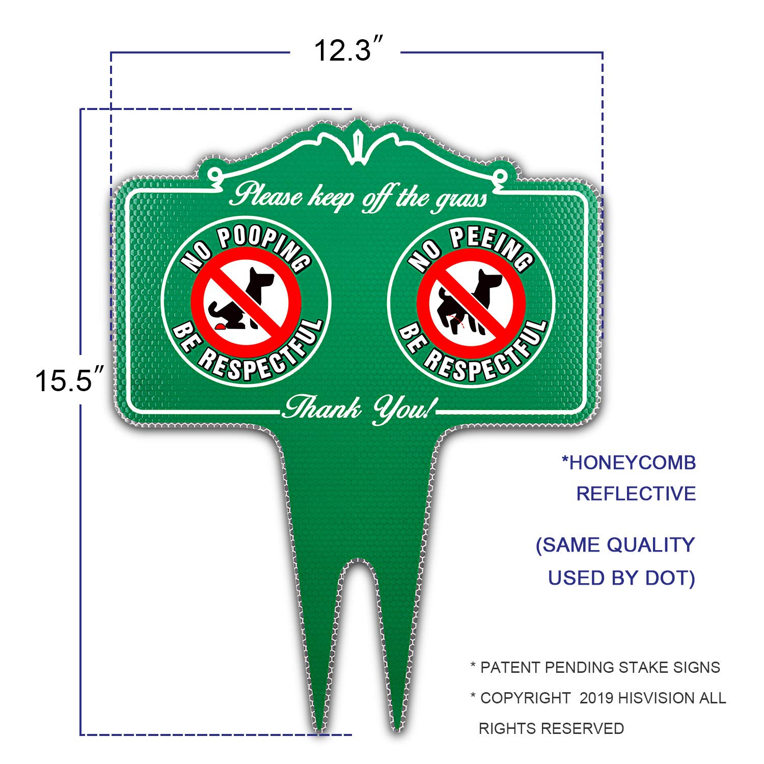 HISVISION No Peeing/Pooping Dog Sign, Stop Dogs from Pooping and Peeing ...