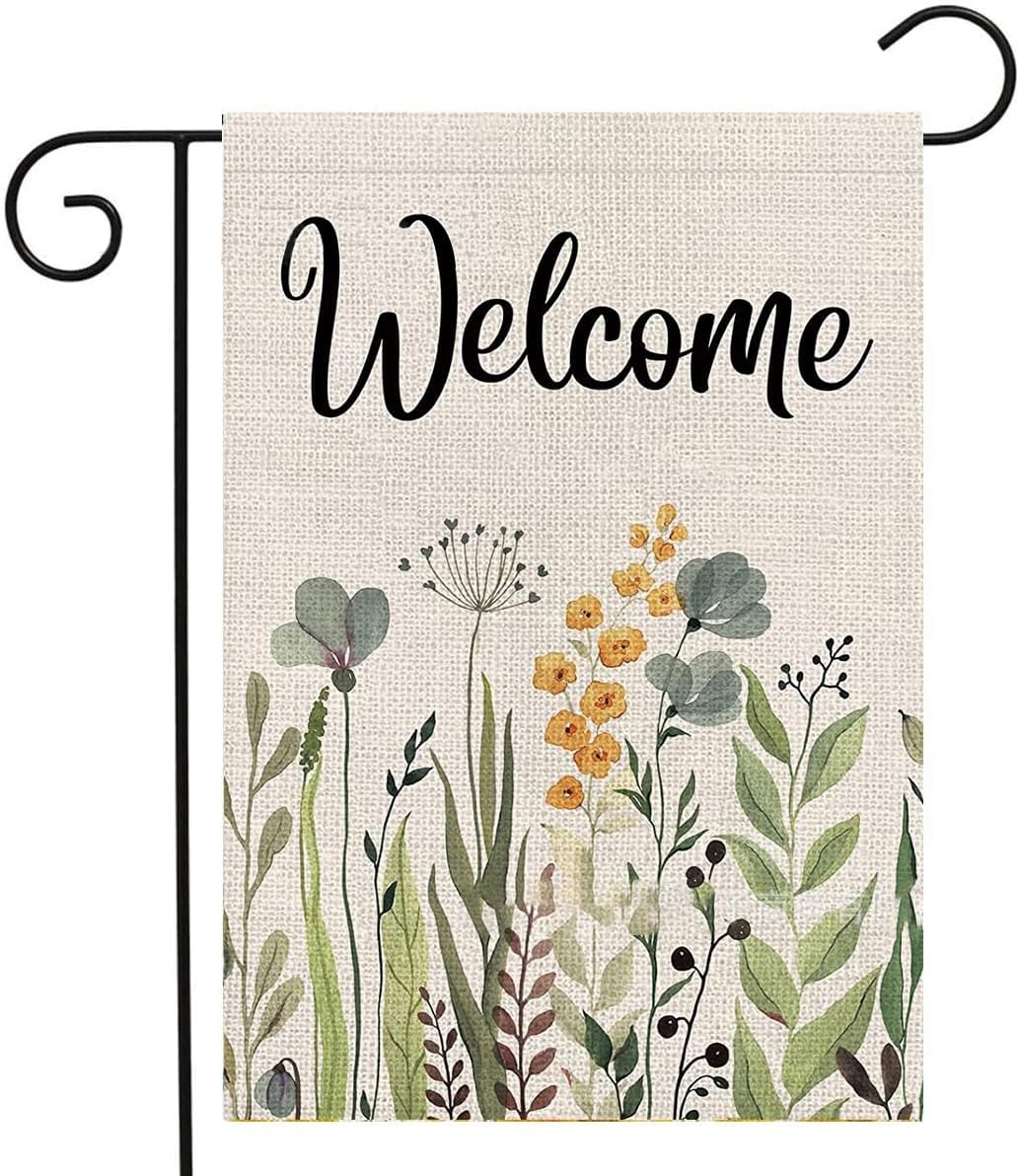 Amazon.com : Seasonal Garden Flags Double Sided Burlap 12x18 Inch ...