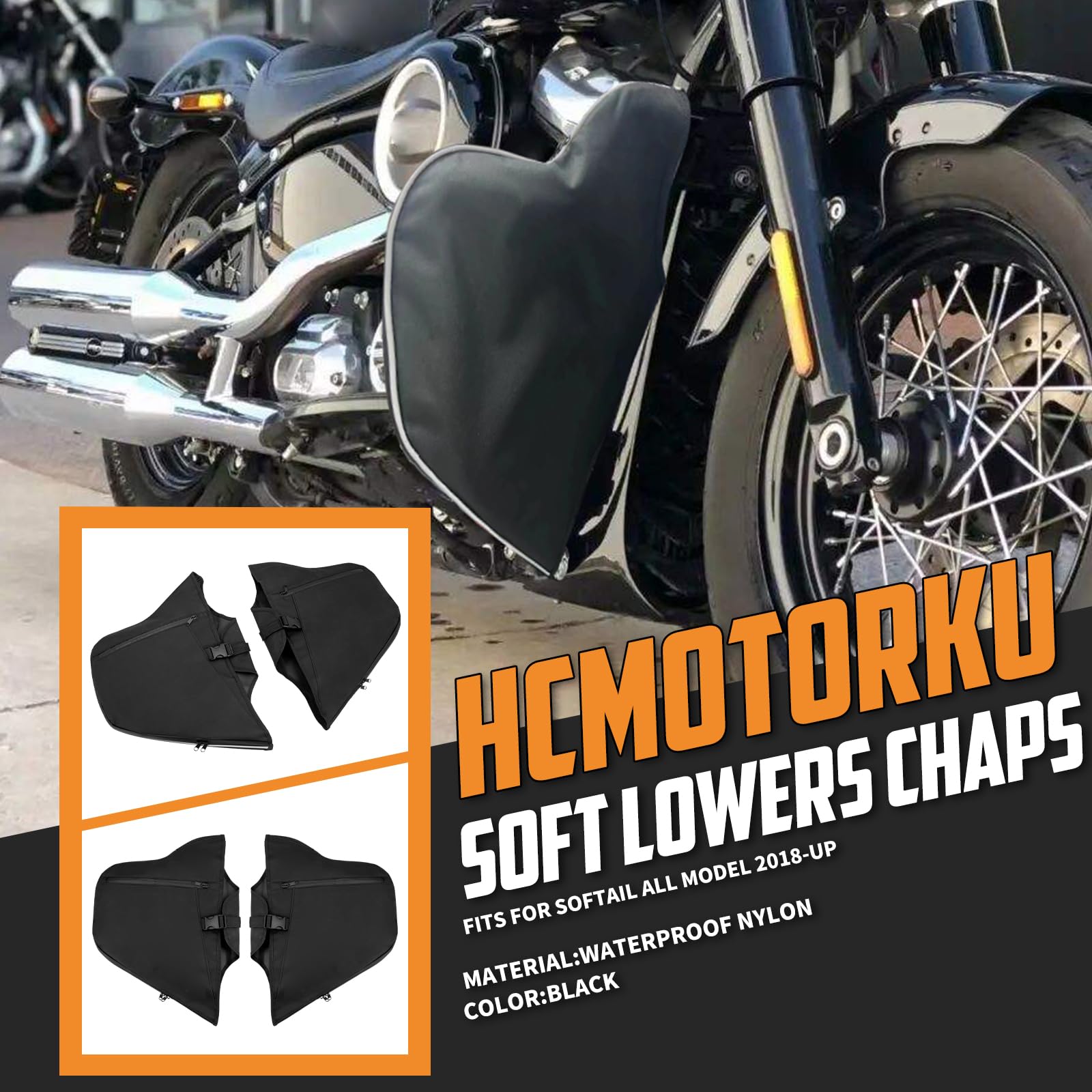 Motorcycle Soft Lowers Chaps Engine Guard Cover Leg Warmer Bag Fit For ...