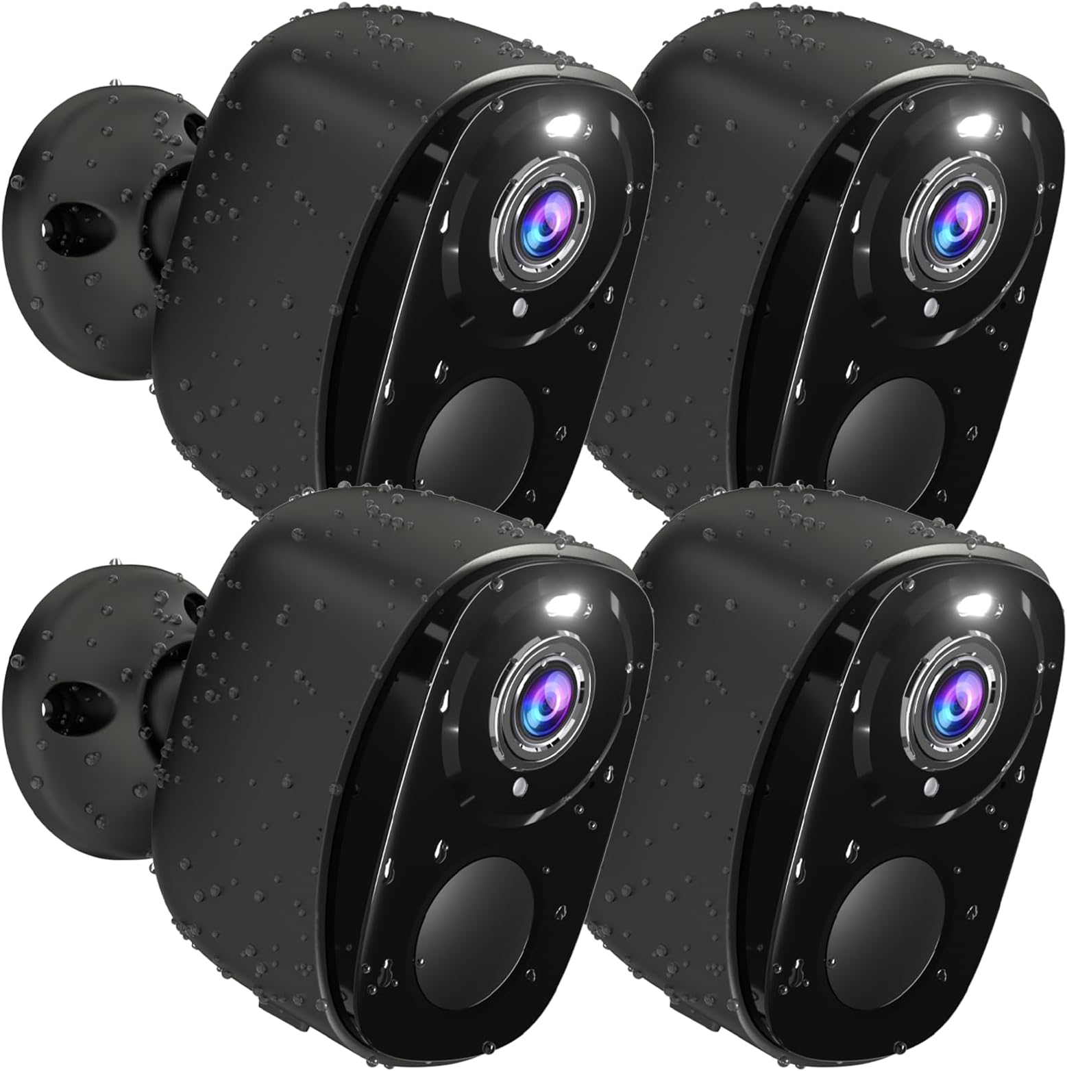 Amazon.com : 4PCs 2K Security Camera Wireless Outdoor, Surveillance Indoor Home Camera, Battery ...